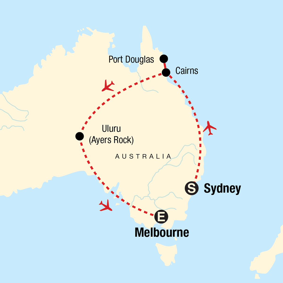 Australian Outback On World Map