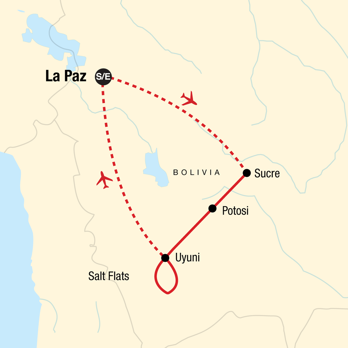 Bolivian Salt Flats Map